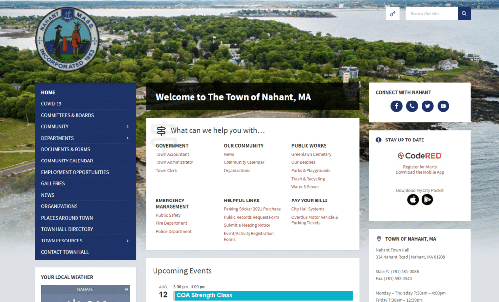 Town of Nahant Launches New Website – Town of Nahant, Massachusetts